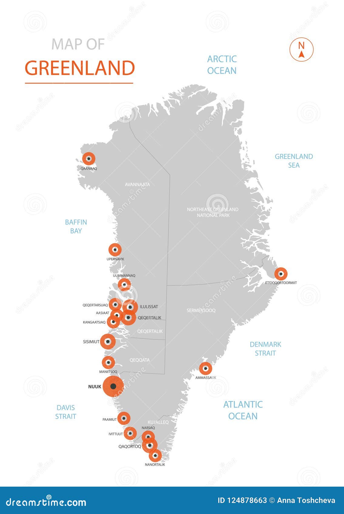 Greenland Administrative Map Stock Photo | CartoonDealer.com #70500798 Greenland Administrative Map Stock Photo | CartoonDealer.com #70500798