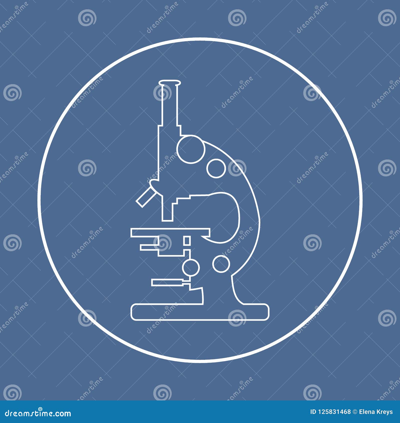 Stylized Vector Icon of Microscope. Laboratory Equipment Symbol. Stock ...