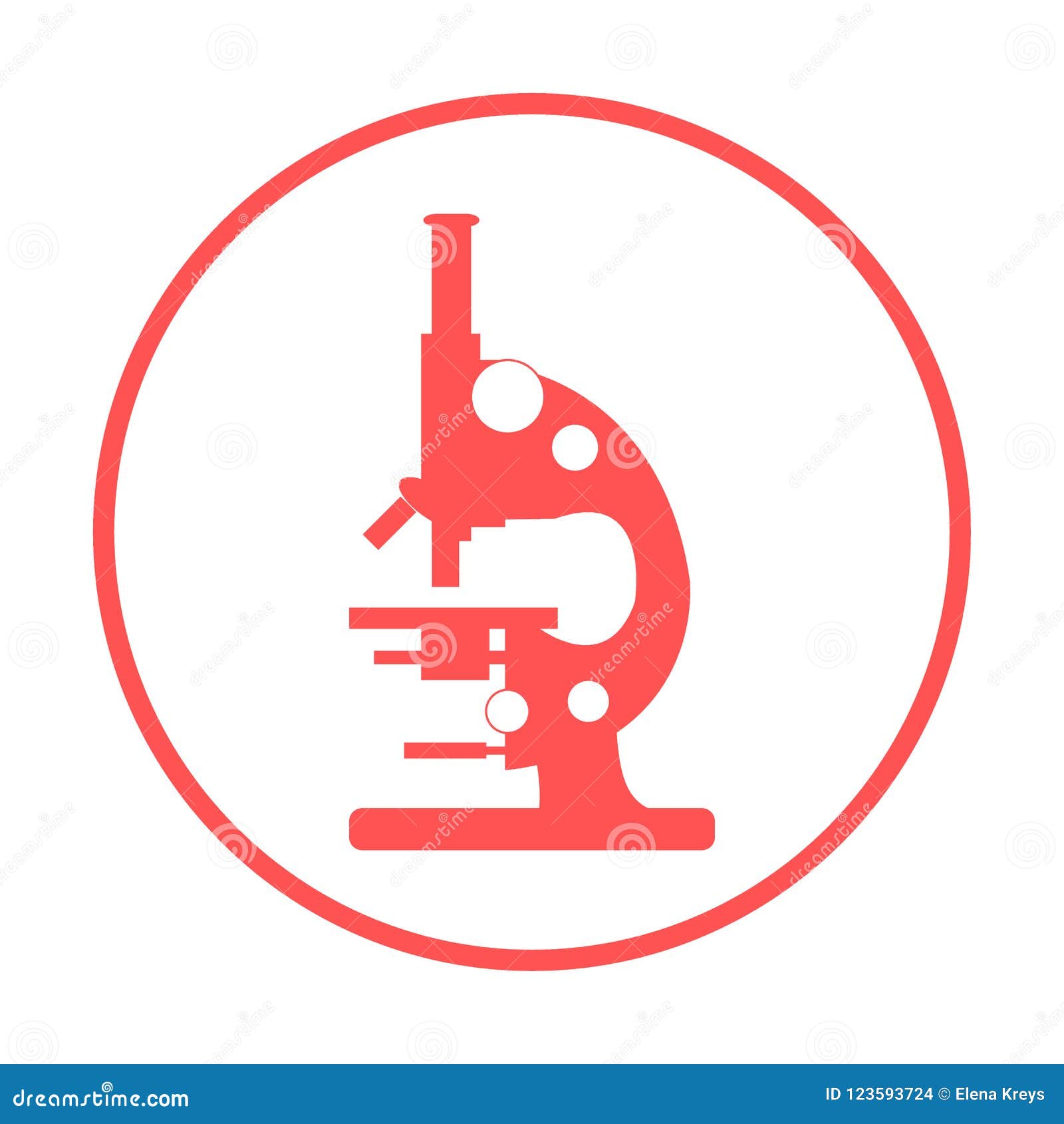 Stylized Vector Icon of Microscope. Laboratory Equipment Symbol. Stock ...
