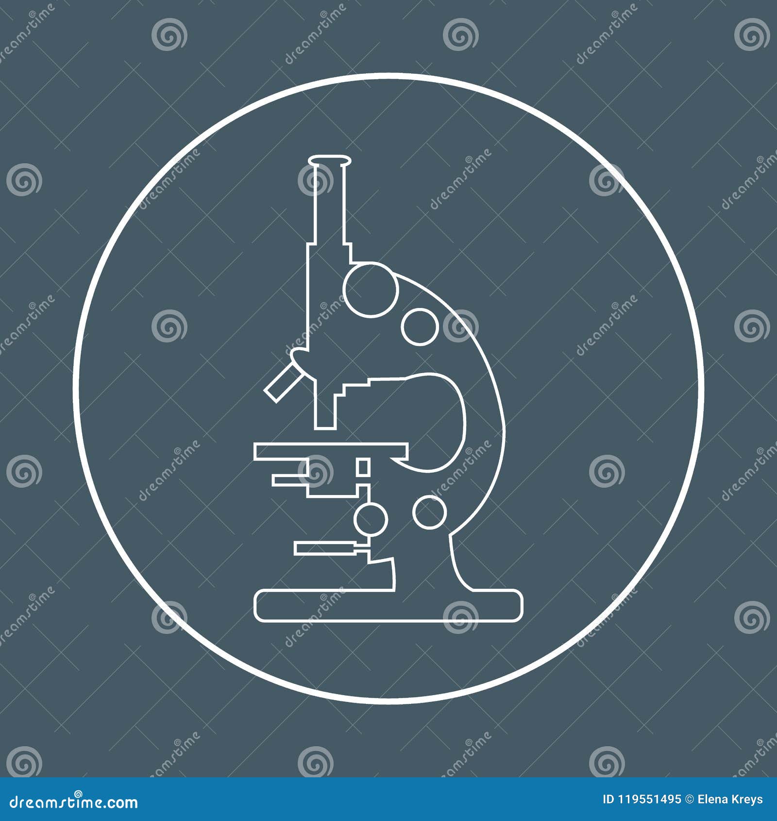 Stylized Vector Icon of Microscope. Laboratory Equipment Symbol. Stock ...