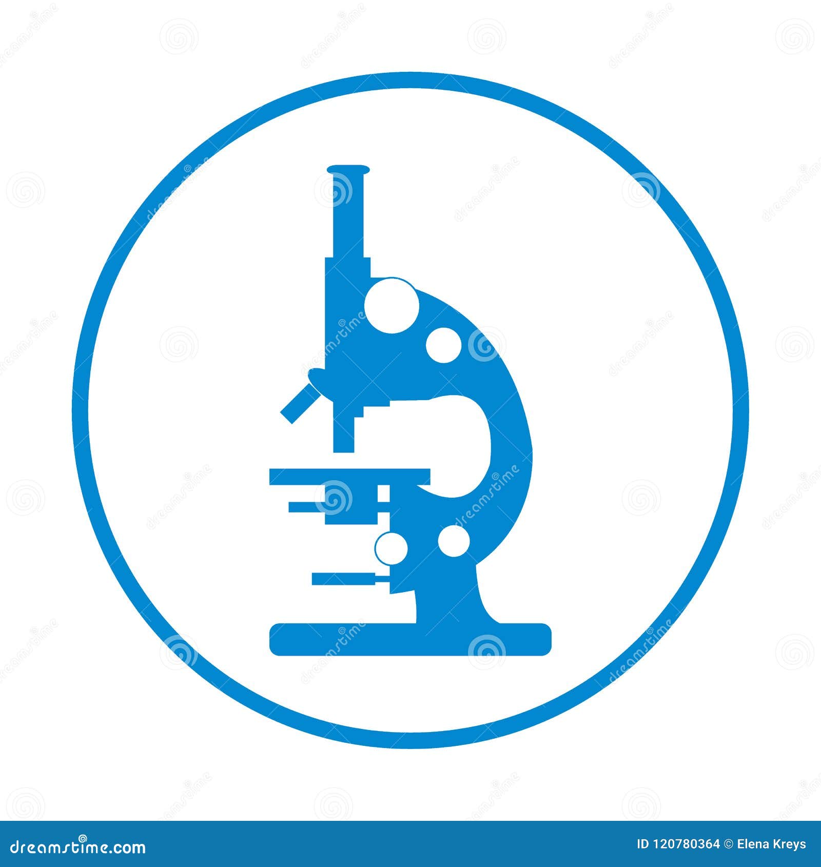 Stylized Vector Icon of Microscope. Laboratory Equipment Symbol. Stock ...