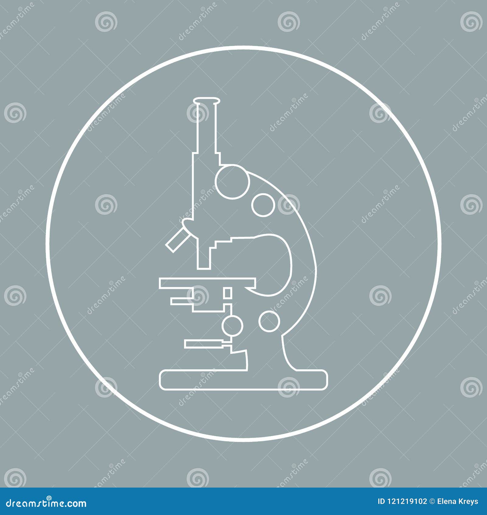 Stylized Vector Icon of Microscope. Laboratory Equipment Symbol. Stock ...