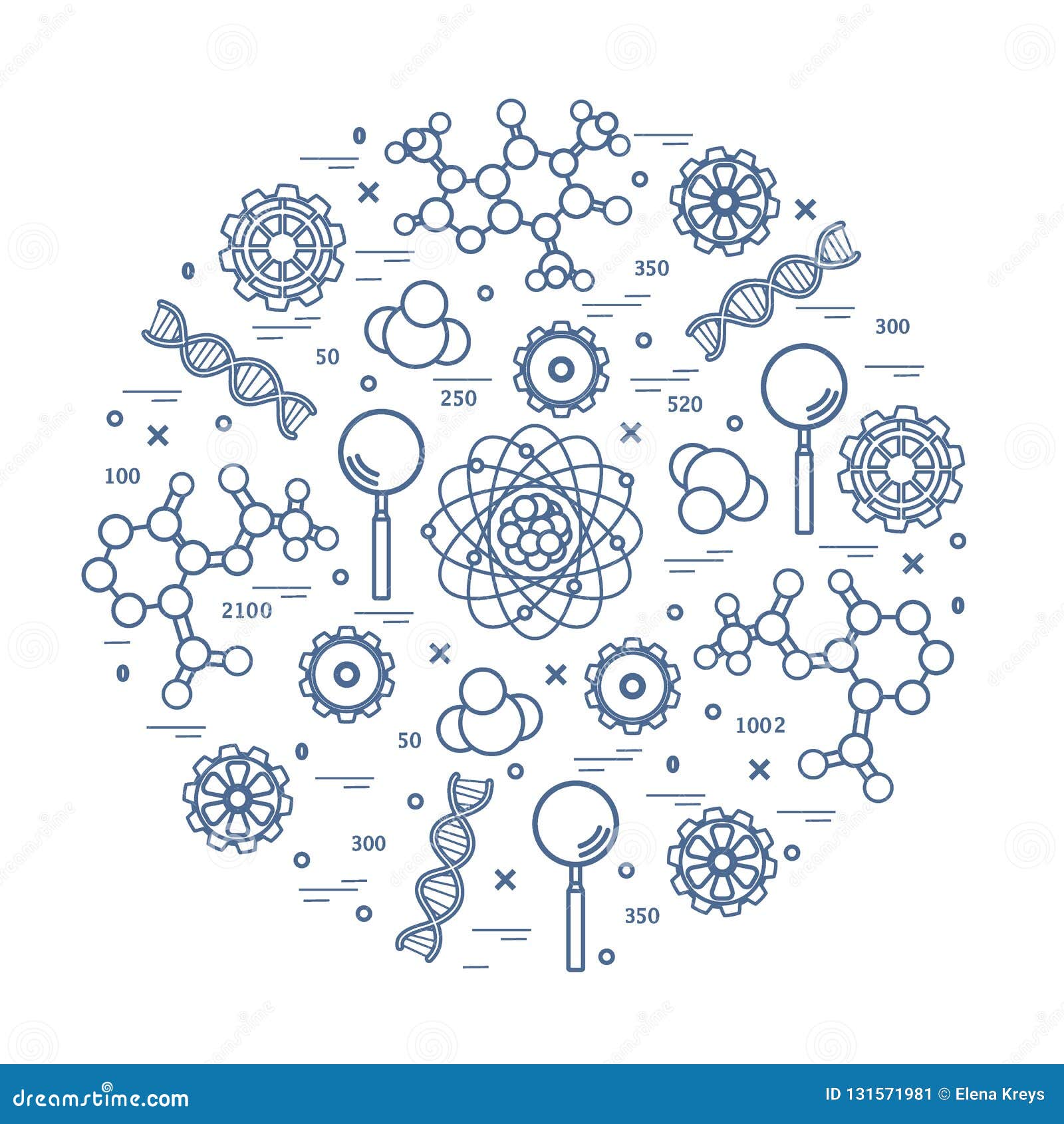 Variety Of Scientific Symbols, Formulas And Equations On White ...
