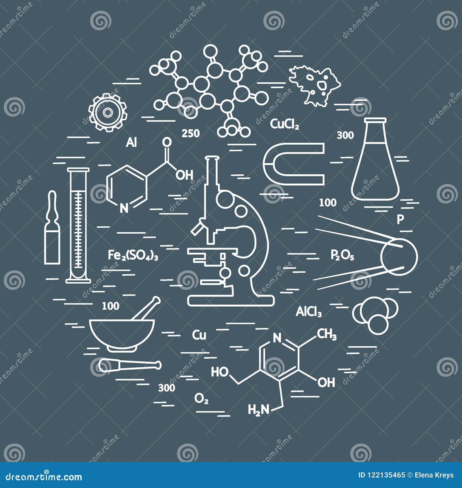 Variety Of Scientific Symbols, Formulas And Equations On White ...