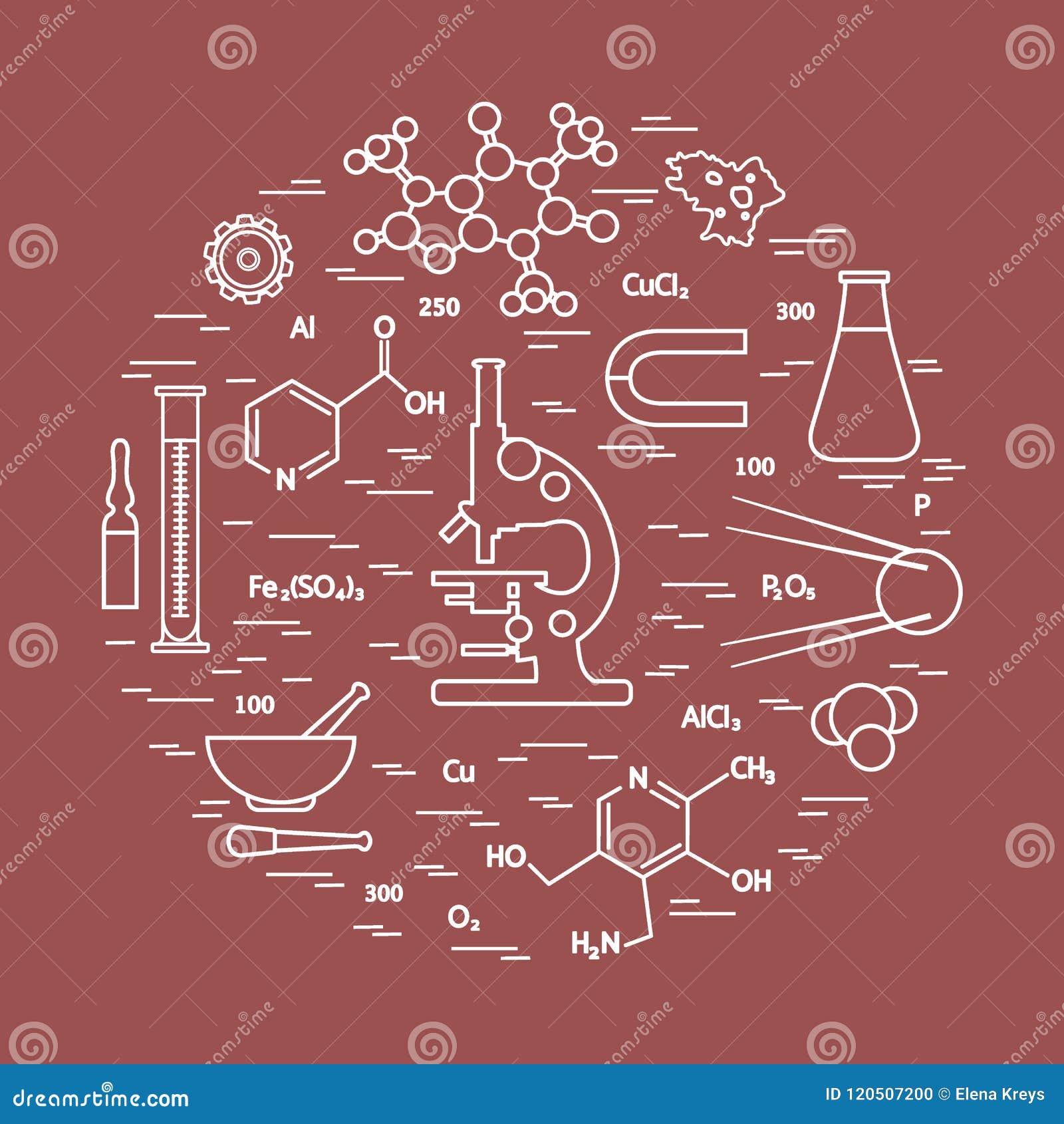 Variety Of Scientific Symbols, Formulas And Equations On White ...