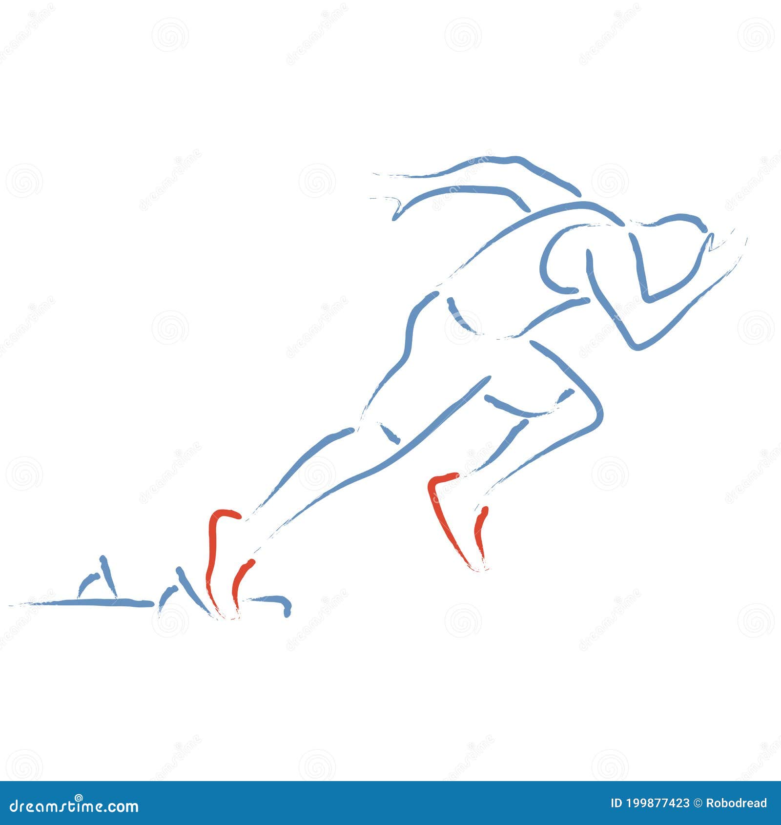 Stylized Vector Illustration with Athlete Sprinting Stock Vector ...
