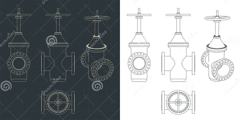 Valve blueprints stock vector. Illustration of isometric - 261722564