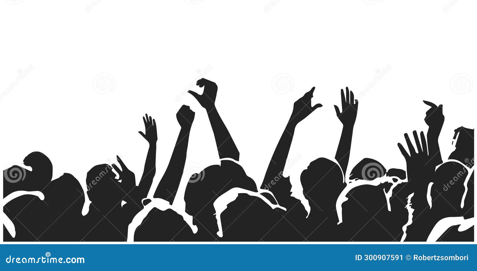 Illustration of Dynamic, Cheering Crowd at Concert, Event Stock ...