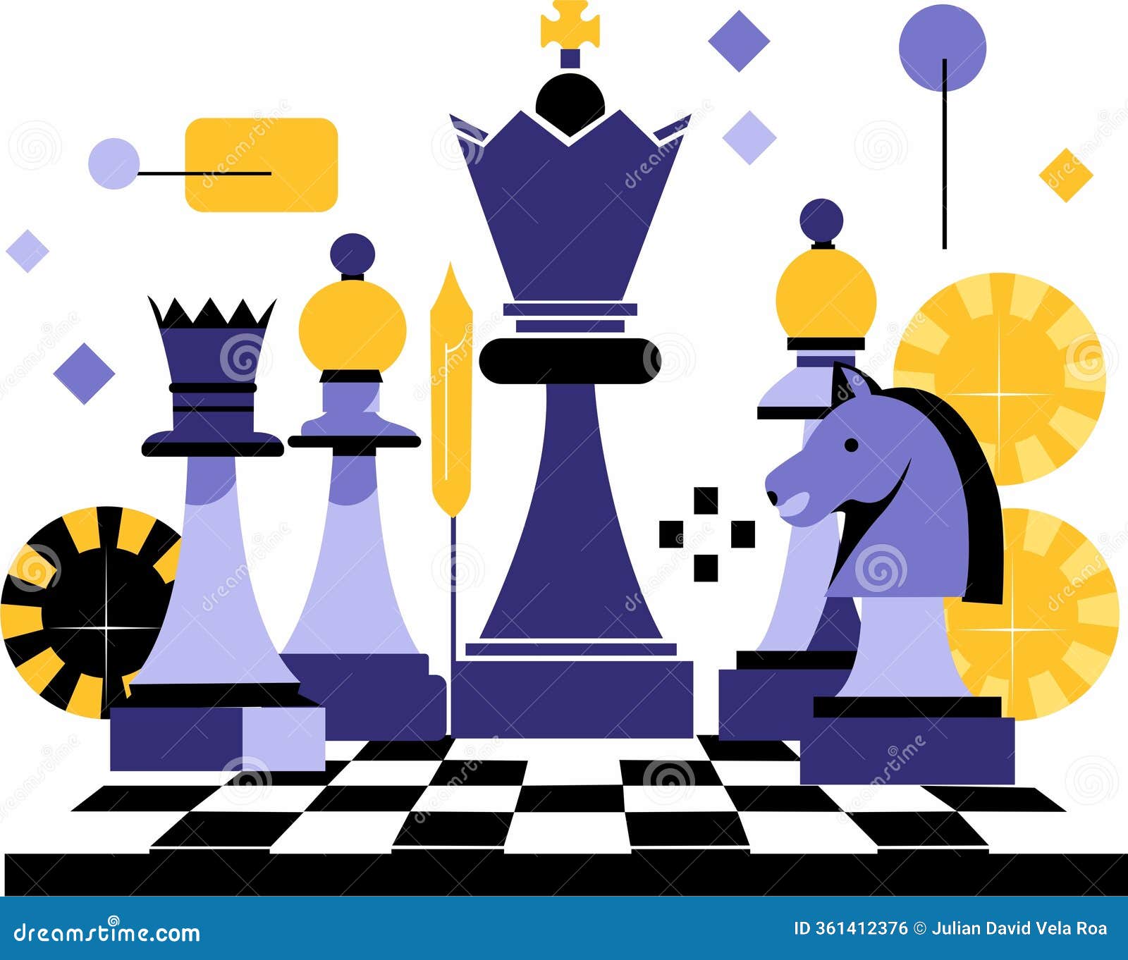 Modern Chess Strategy Abstract Geometric Chess Illustration Stock ...