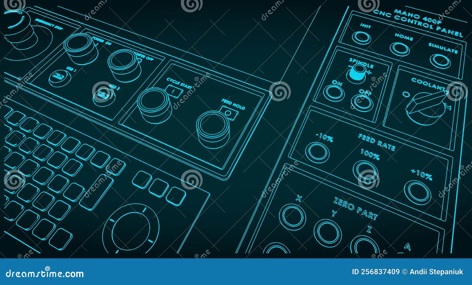 CNC Control Panel Close Up Illustration Stock Vector - Illustration of ...