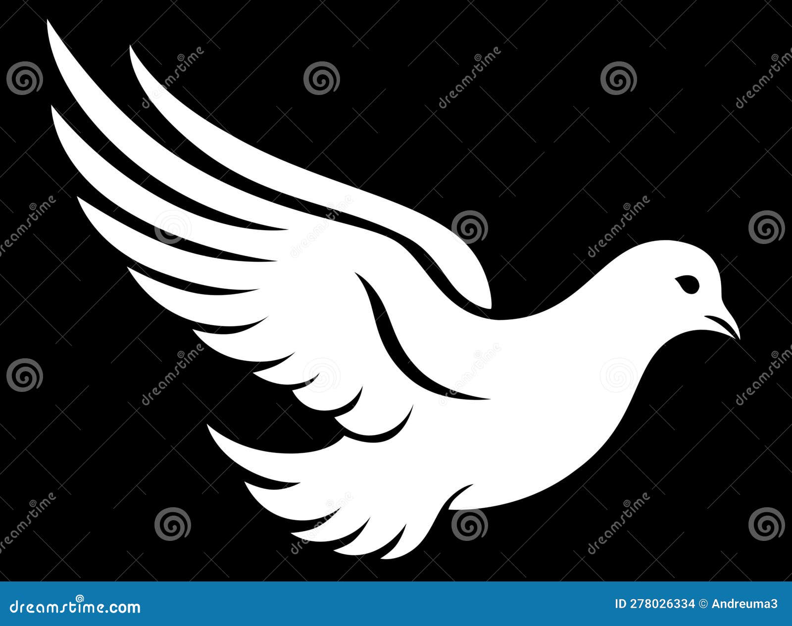 Stylized Vector Illustration of a Dove Stock Photo - Image of ...