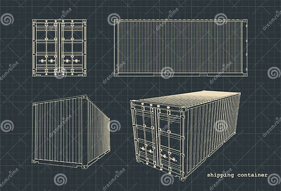 Shipping Container Drawings Stock Vector - Illustration of drawings ...