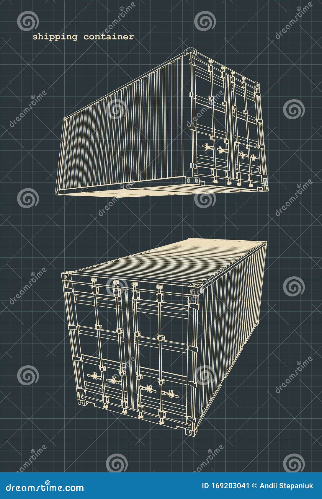 Shipping Container Drawings Stock Vector - Illustration of industry ...