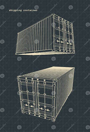 Shipping Container Drawings Stock Vector - Illustration of industry ...