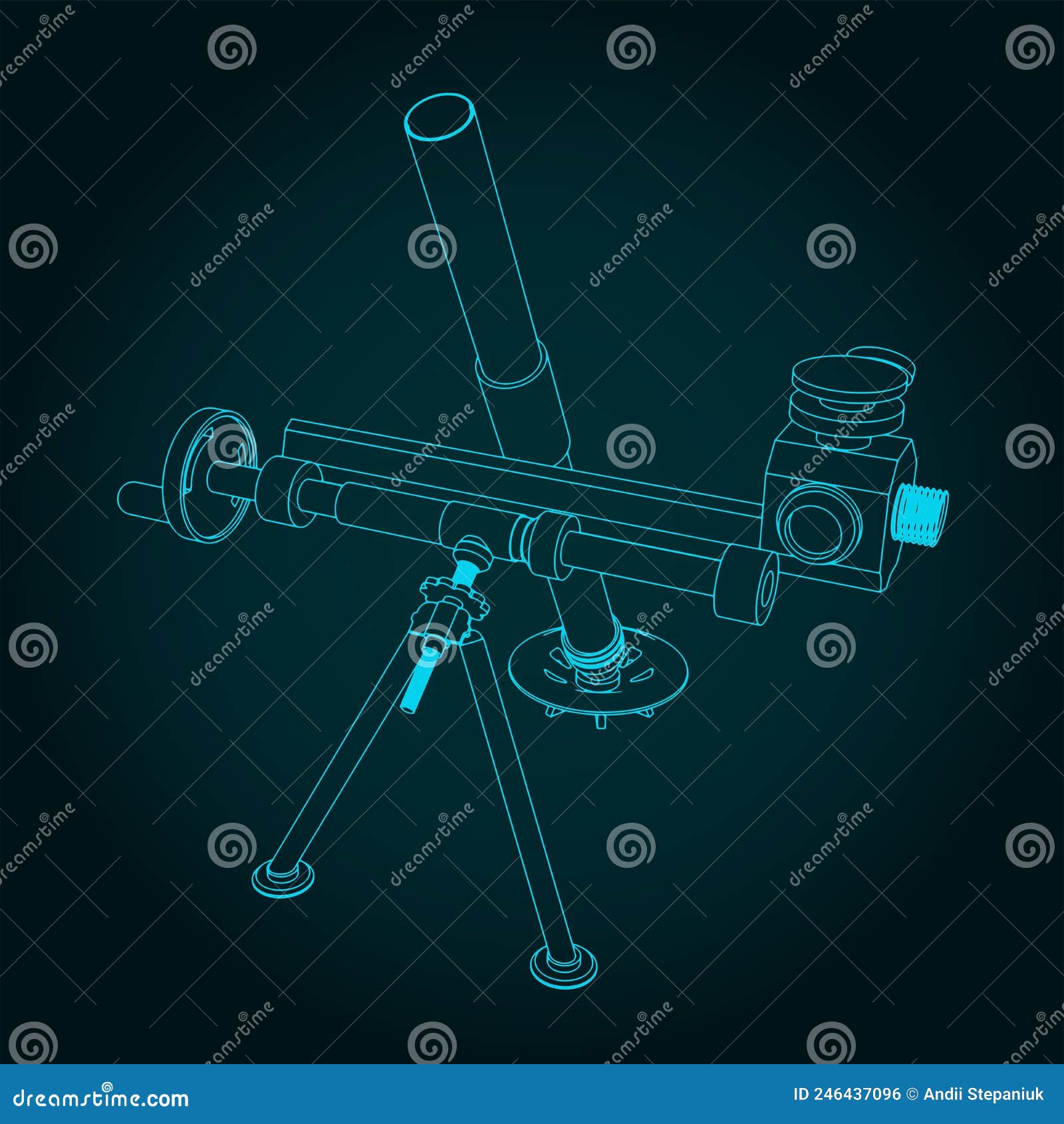 Mortar weapon system stock vector. Illustration of equipment - 246437096