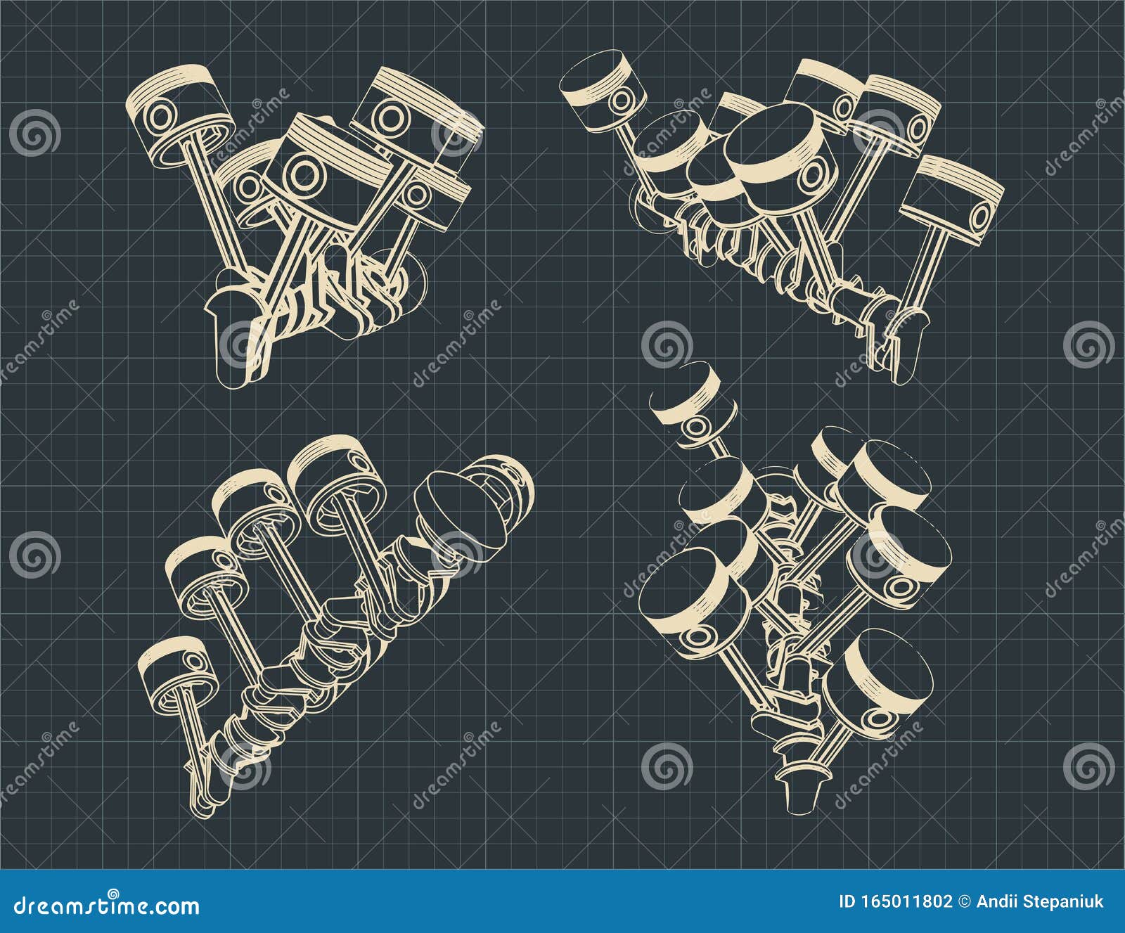 Piston crank mechanism stock vector. Illustration of mechanism - 165011802