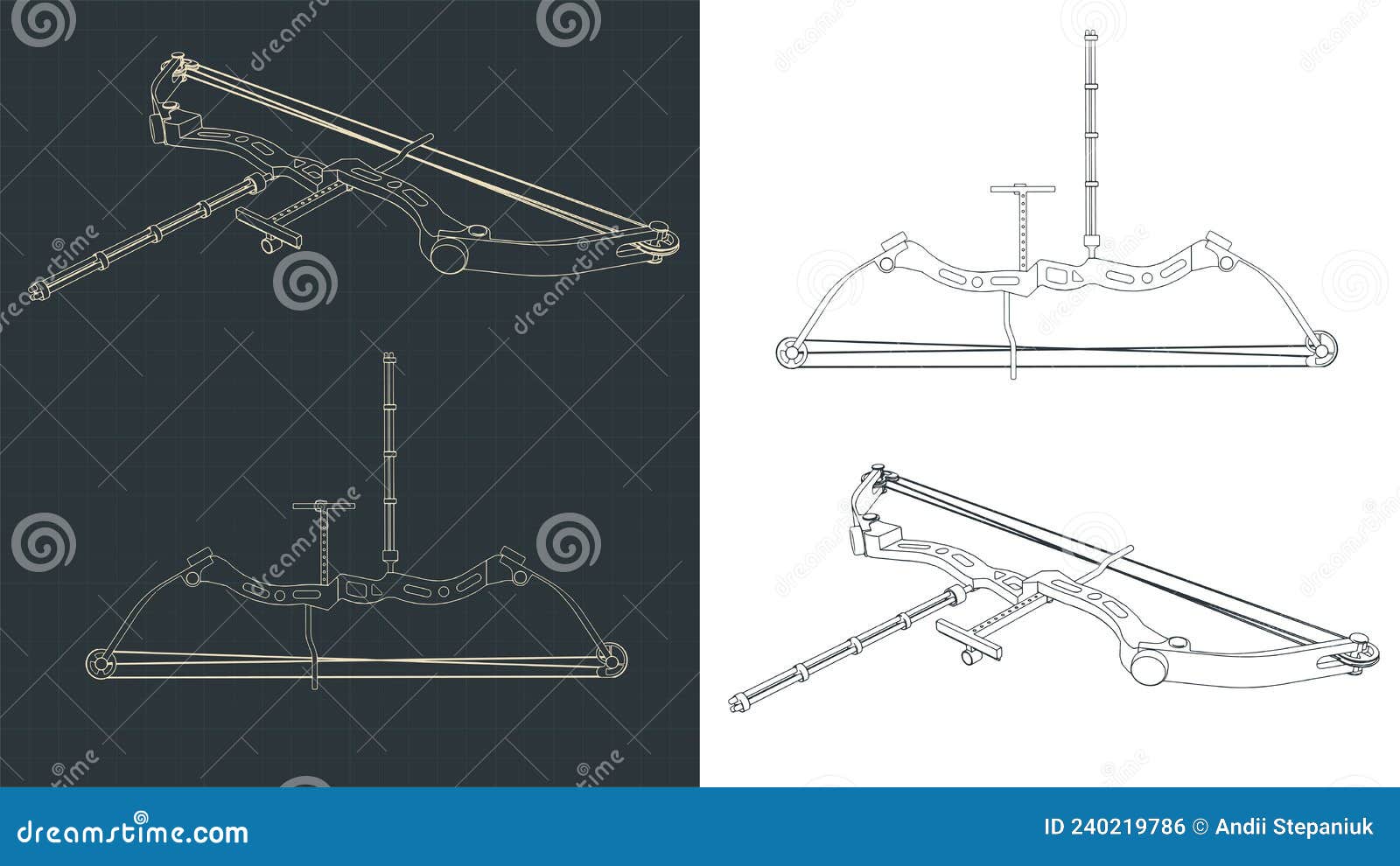 Sports Compound Bow Drawings Stock Vector - Illustration of stabilizer ...