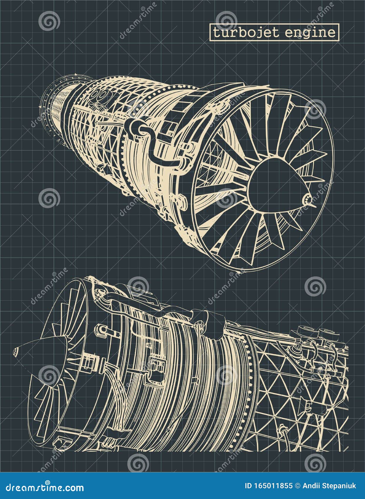 Turbojet Engine Drawings Vector Illustration | CartoonDealer.com #165011768