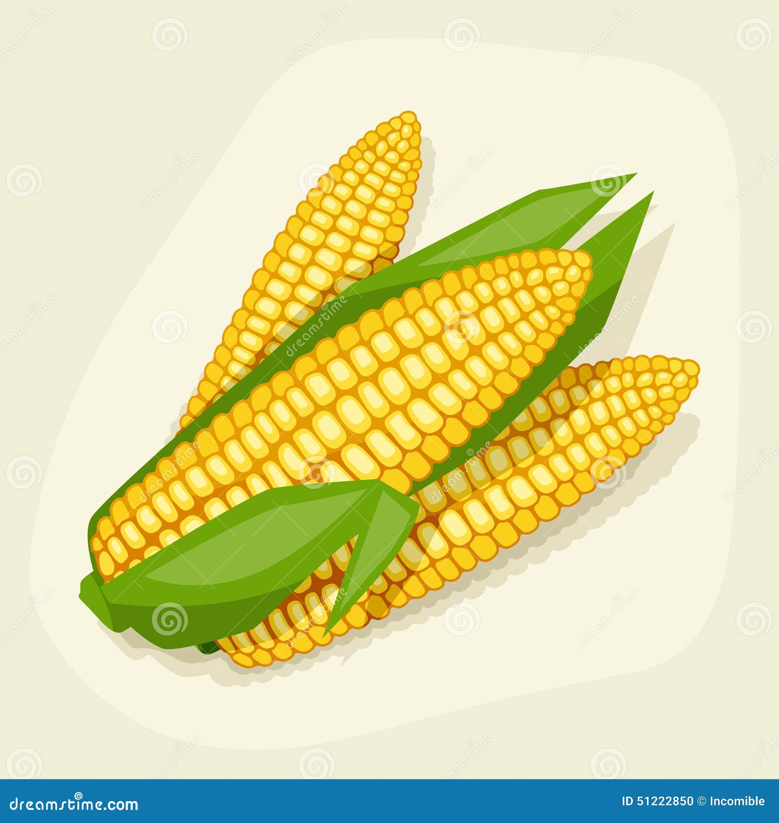 Stylized Vector Illustration of Fresh Ripe Corn Stock Vector ...
