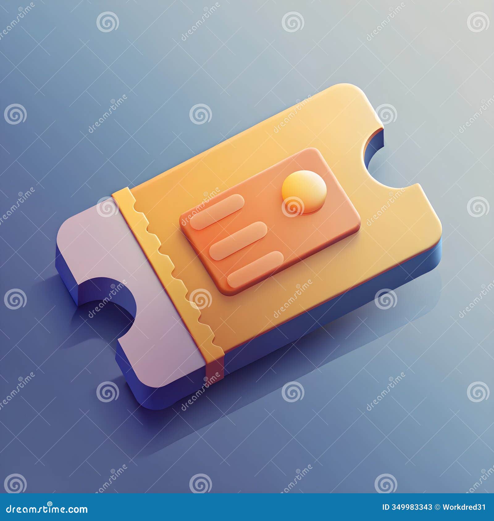 Stylized Vector Illustration of a Gradient Ticket with Emblem Stock ...