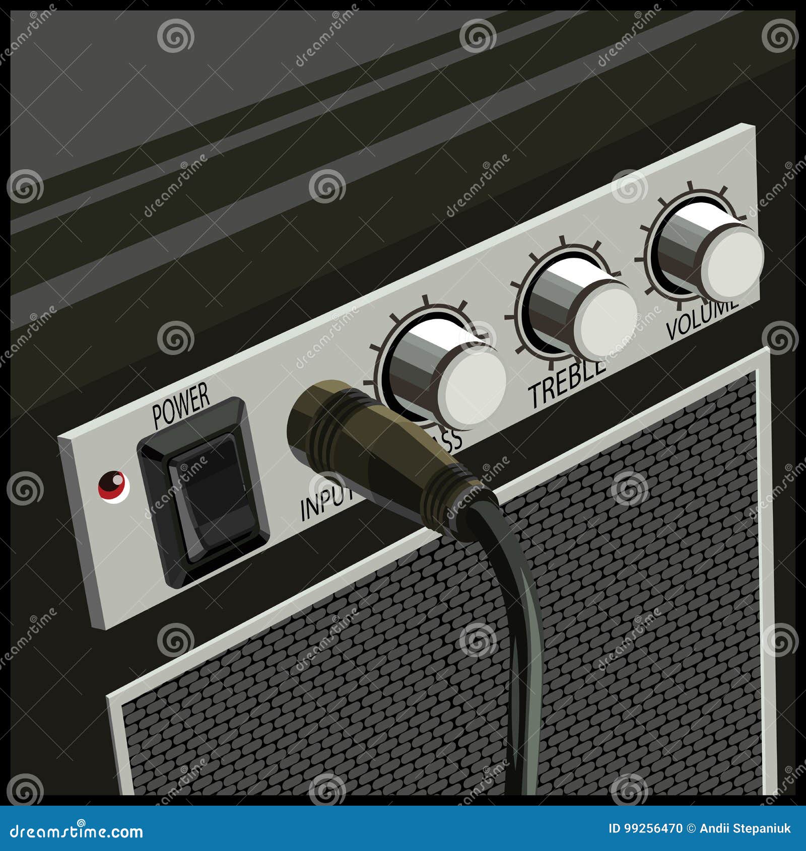 Guitar Amplifier stock vector. Illustration of rock, plug - 99256470