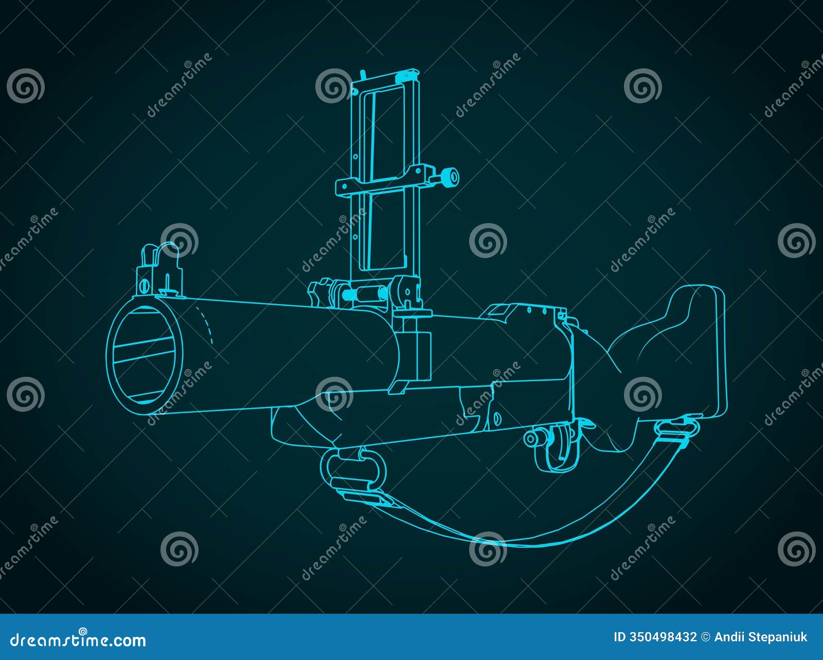 M79 Grenade Launcher Blueprint Stock Vector - Illustration of launcher ...