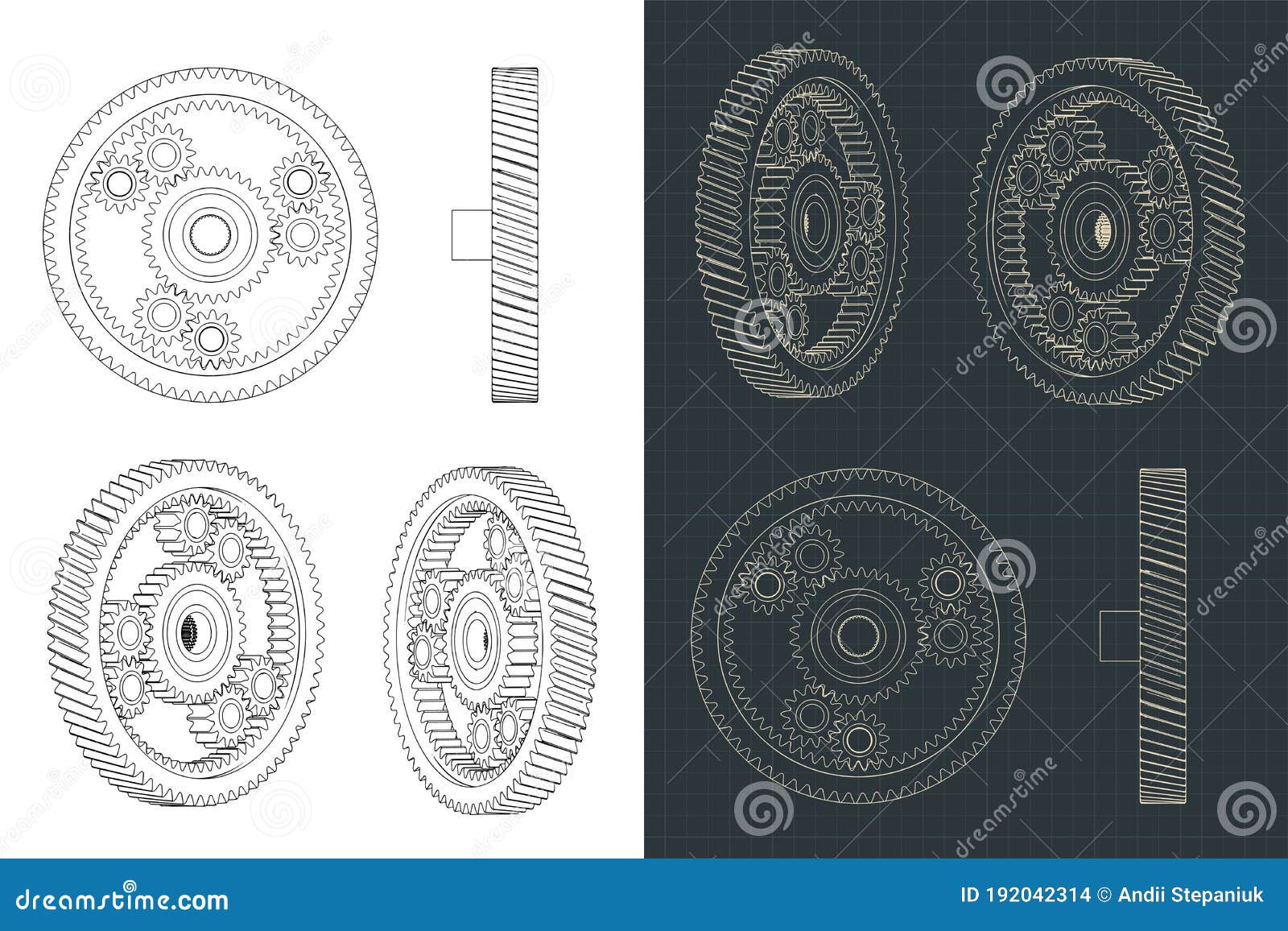 Planetary Differential Drawings Vector Illustration | CartoonDealer.com ...