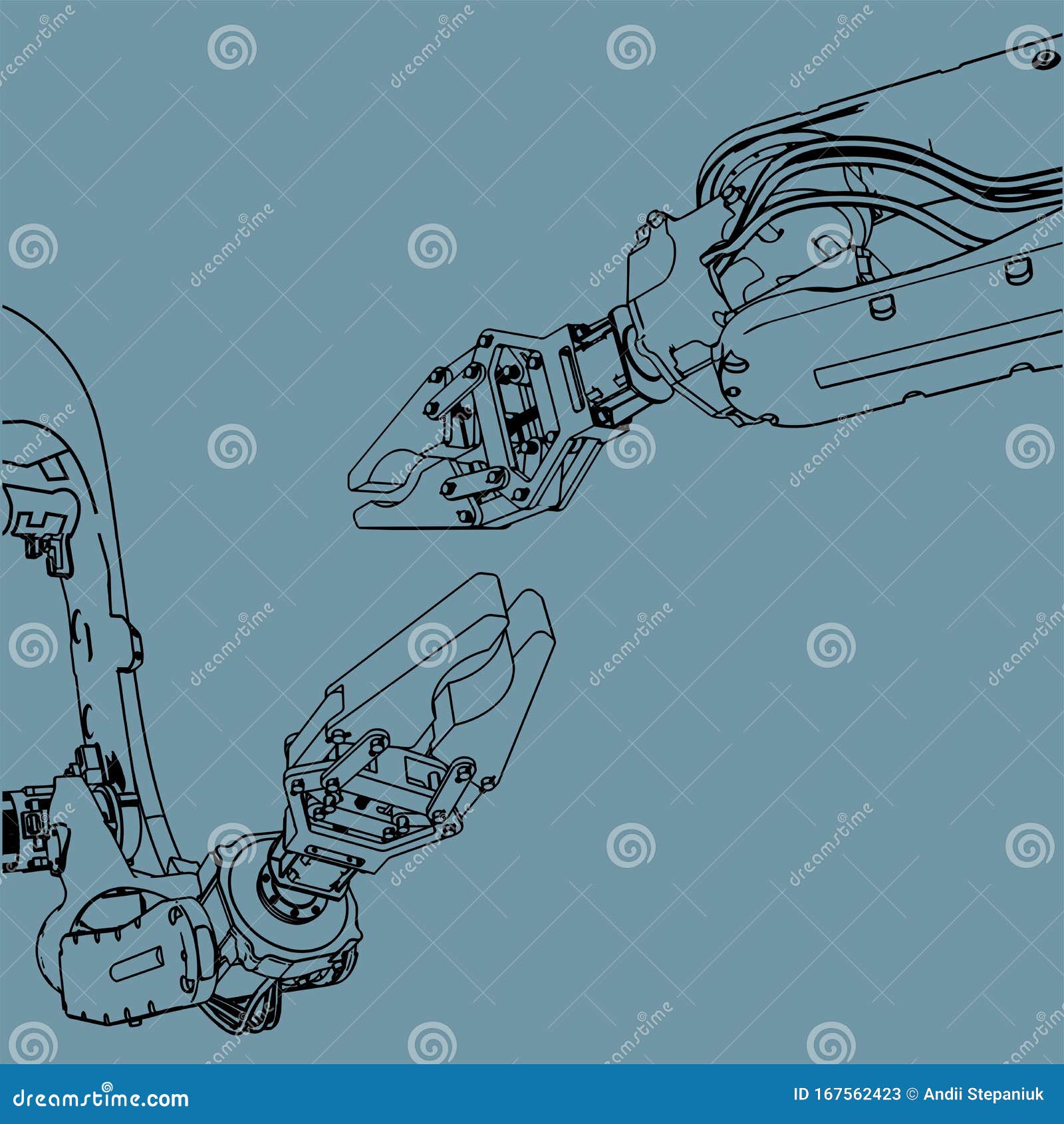 Industrial Robots for Automatic Assembly Stock Vector - Illustration of ...