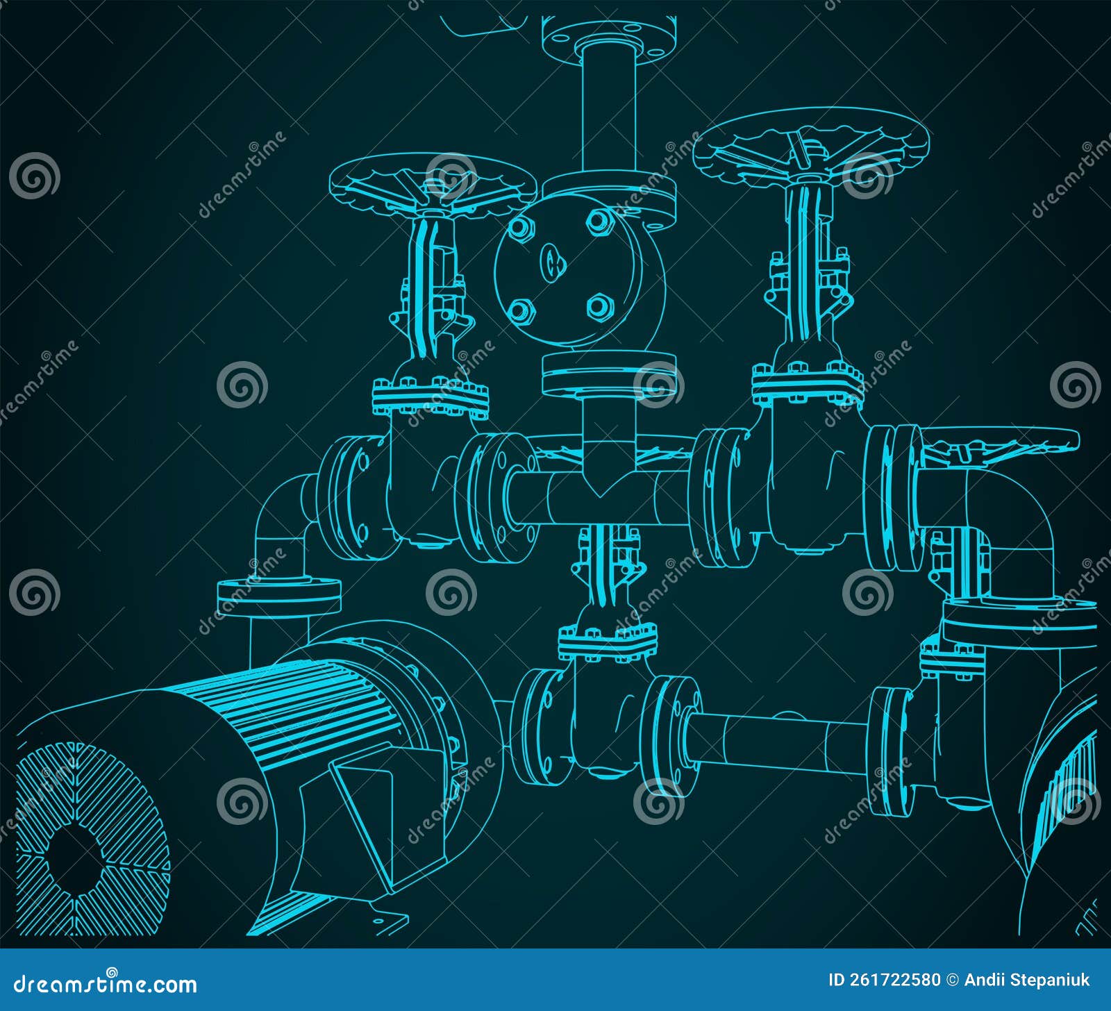 Water Pumping Station System Stock Vector - Illustration of sketches ...