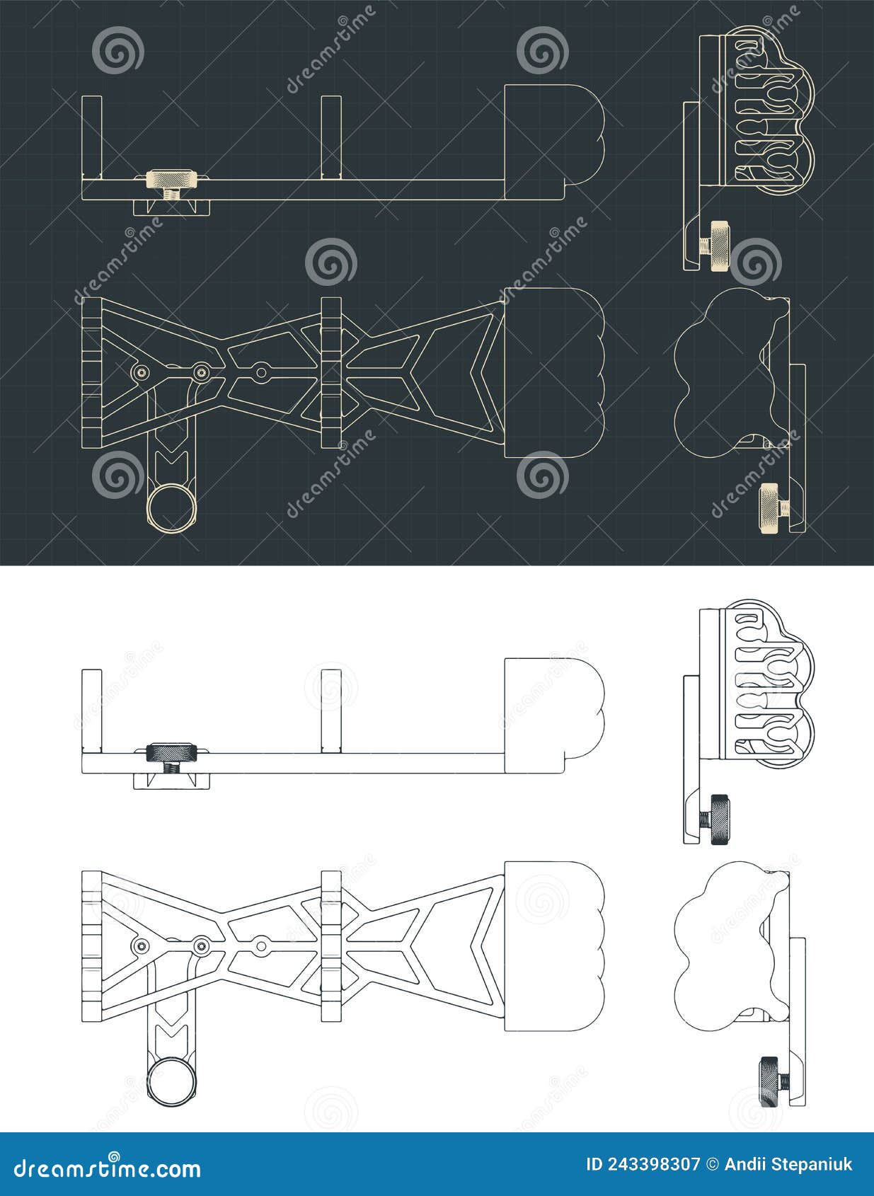 Compound Bow Quiver Blueprints Stock Vector - Illustration of sport ...