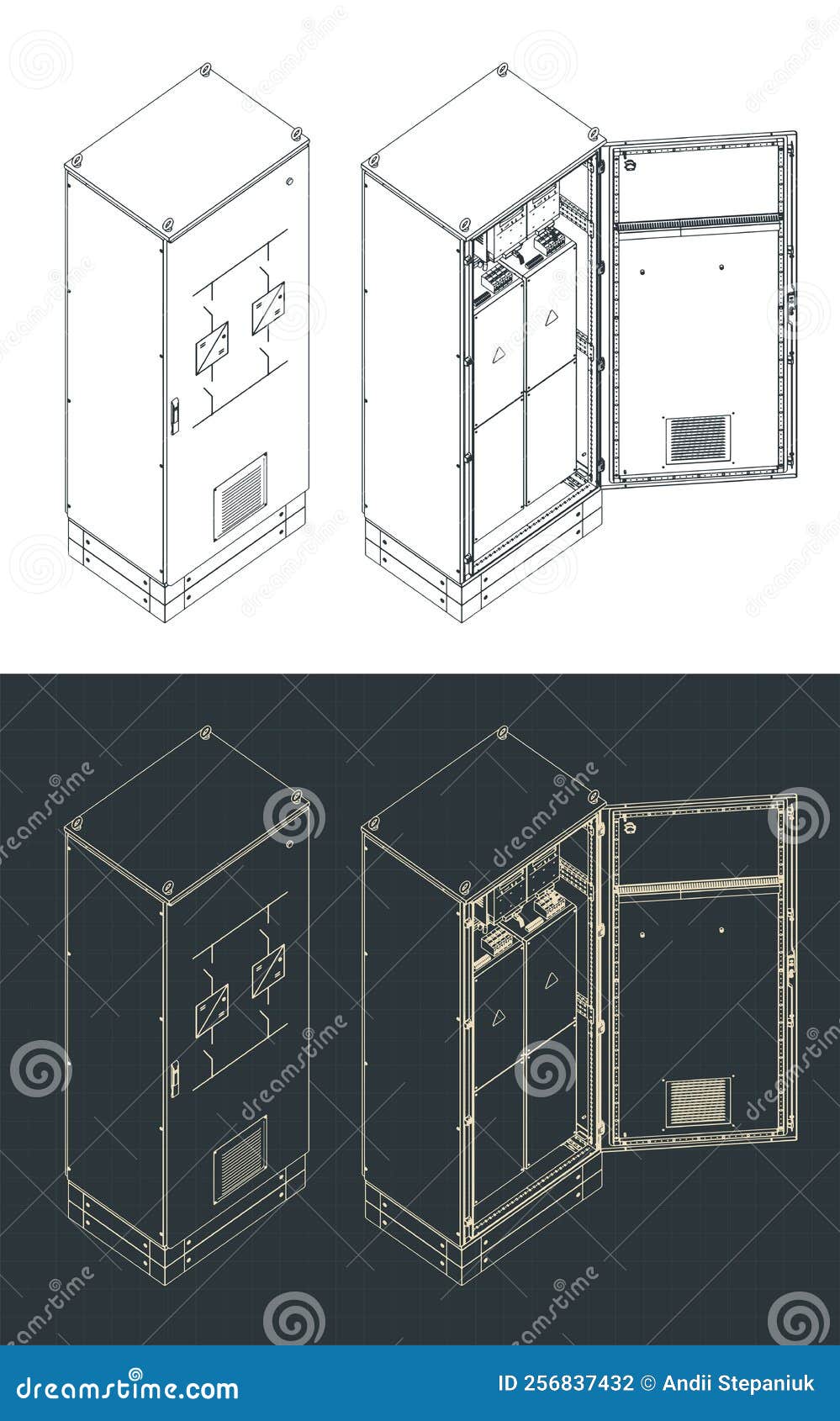 High Voltage Stabilizer Blueprints Illustrations Stock Vector ...