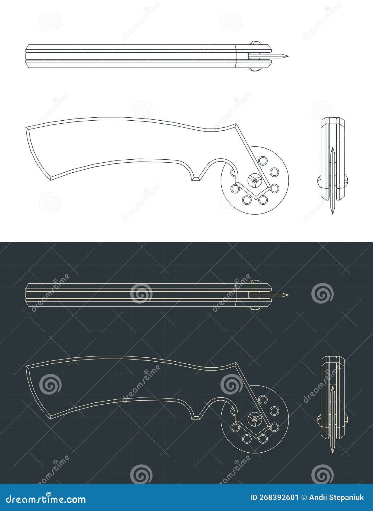 Rotary cutter blueprints stock vector. Illustration of round - 268392601