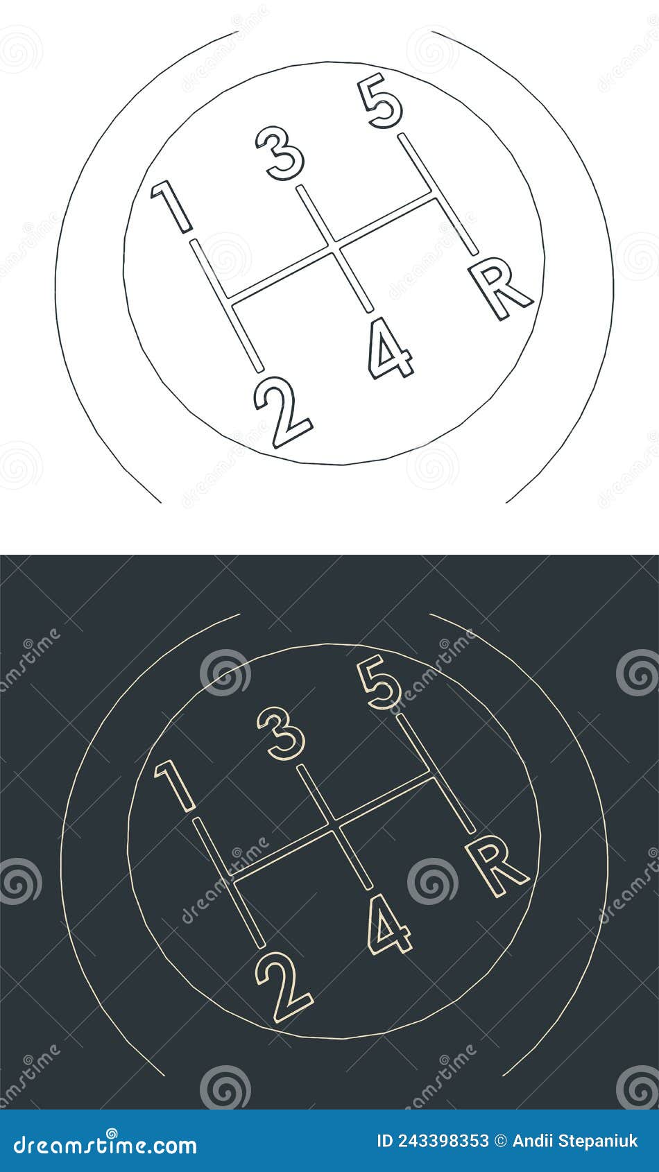 Gear shift knob stock vector. Illustration of auto, abstract - 243398353