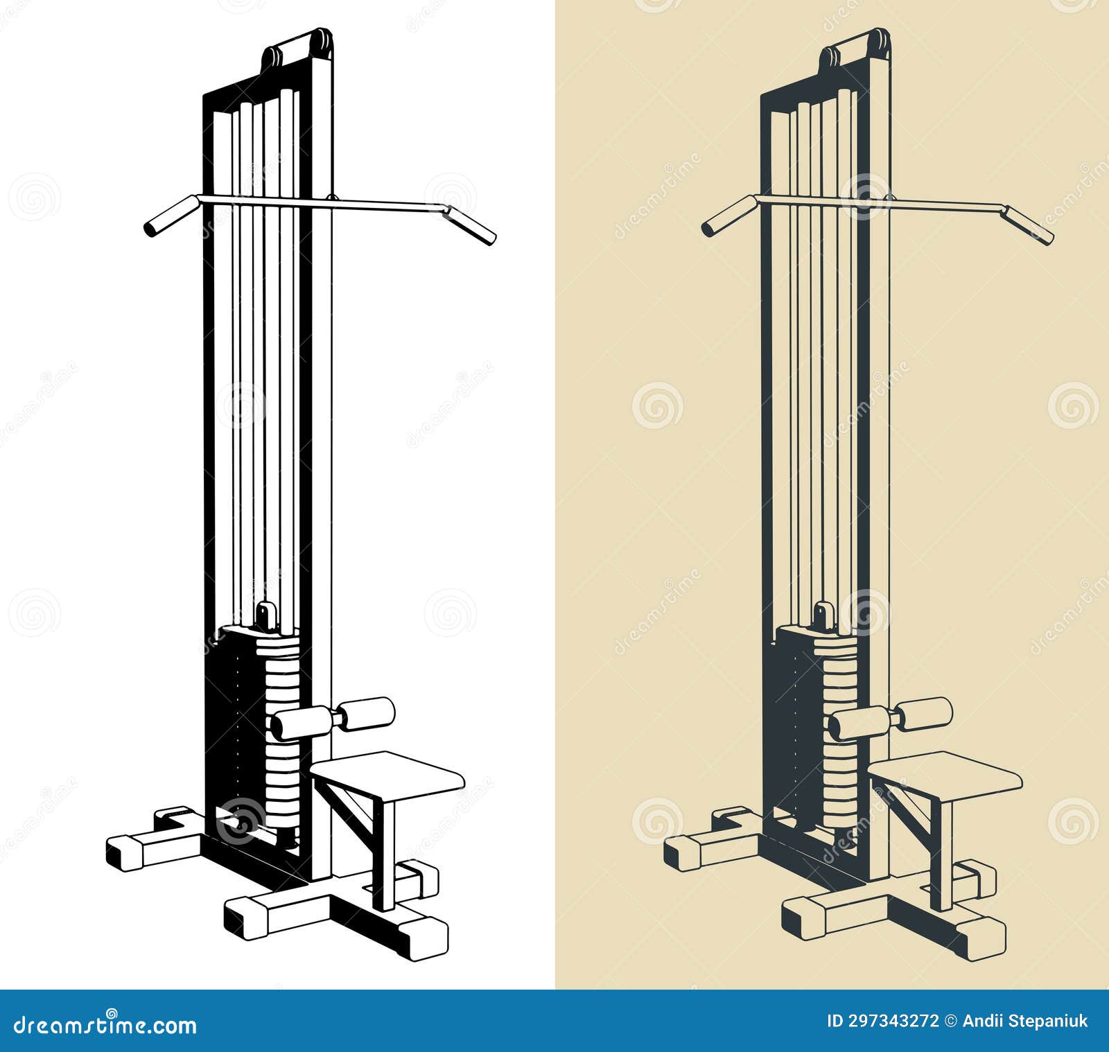 Lat Pulldown Exercise Machine Stock Vector - Illustration of training ...