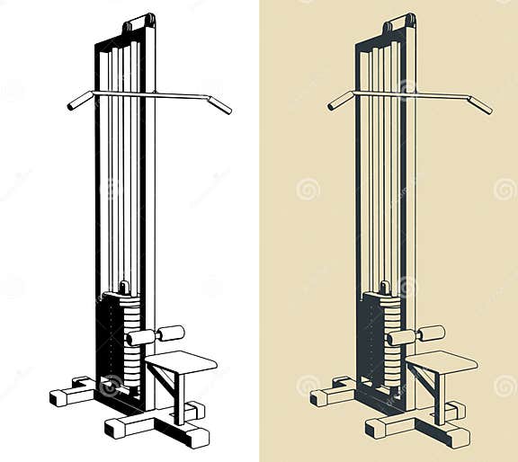 Lat Pulldown Exercise Machine Stock Vector - Illustration of training ...