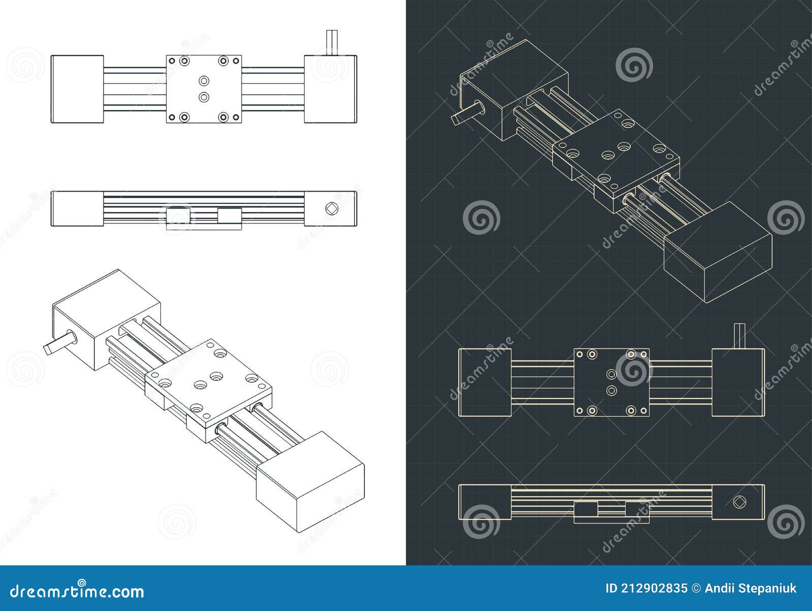 XY Linear Actuator Drawings Vector Illustration | CartoonDealer.com ...