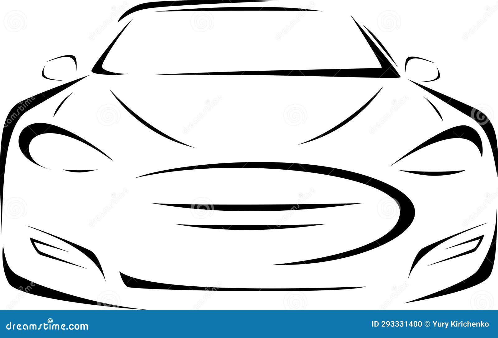 Stylized Vector Image of the Front View of the Car Stock Illustration ...