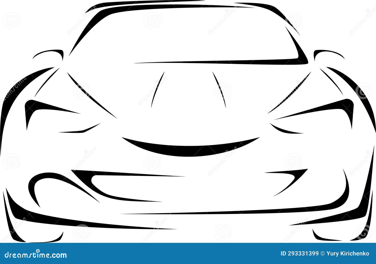 Stylized Vector Image of the Front View of the Car Stock Illustration ...