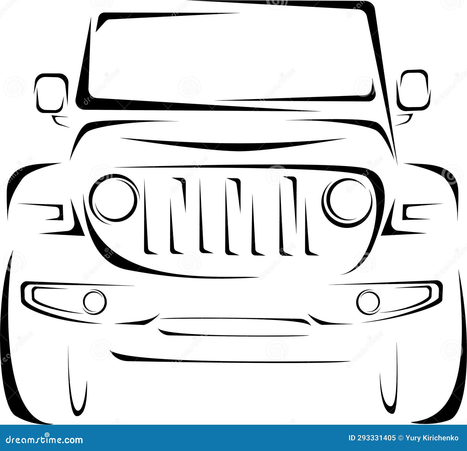 Stylized Vector Image of the Front View of the Outlander Car with ...