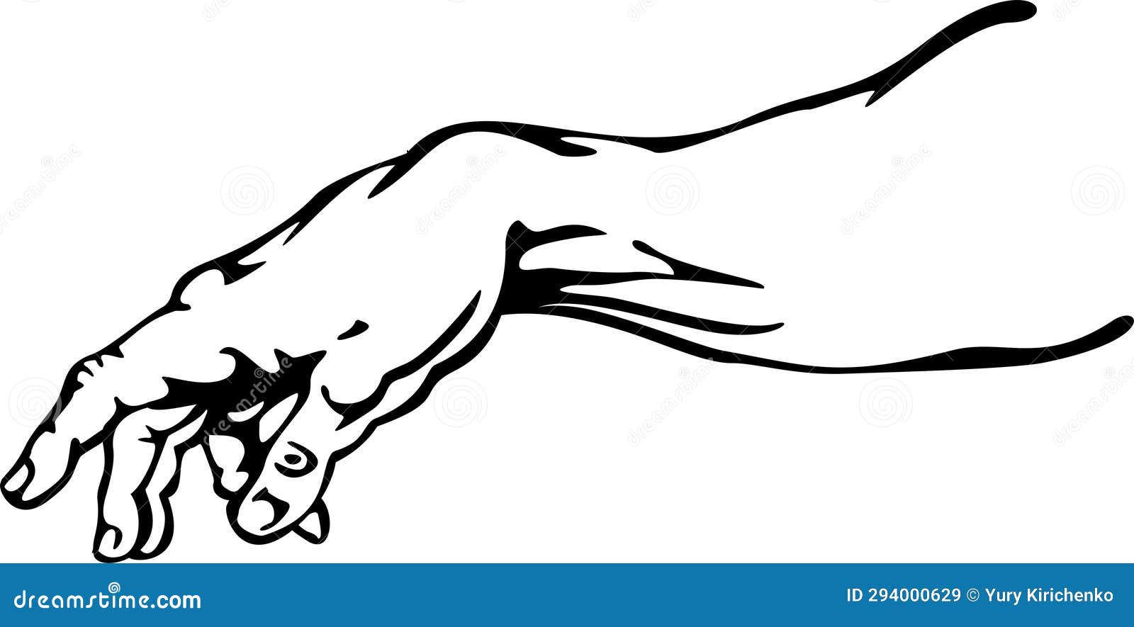 Stylized Vector Image of the Mens Hand Stock Image - Illustration of ...