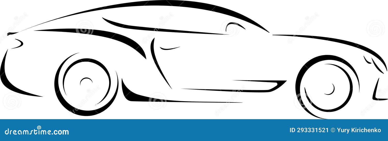 Stylized Vector Image of a Modern Car with Additional File Attached ...