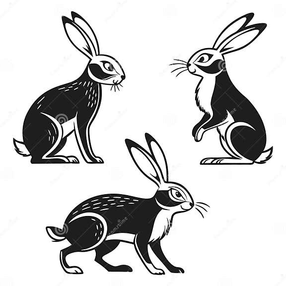 A Stylized Vector Image of a Rabbit Stock Vector - Illustration of ...