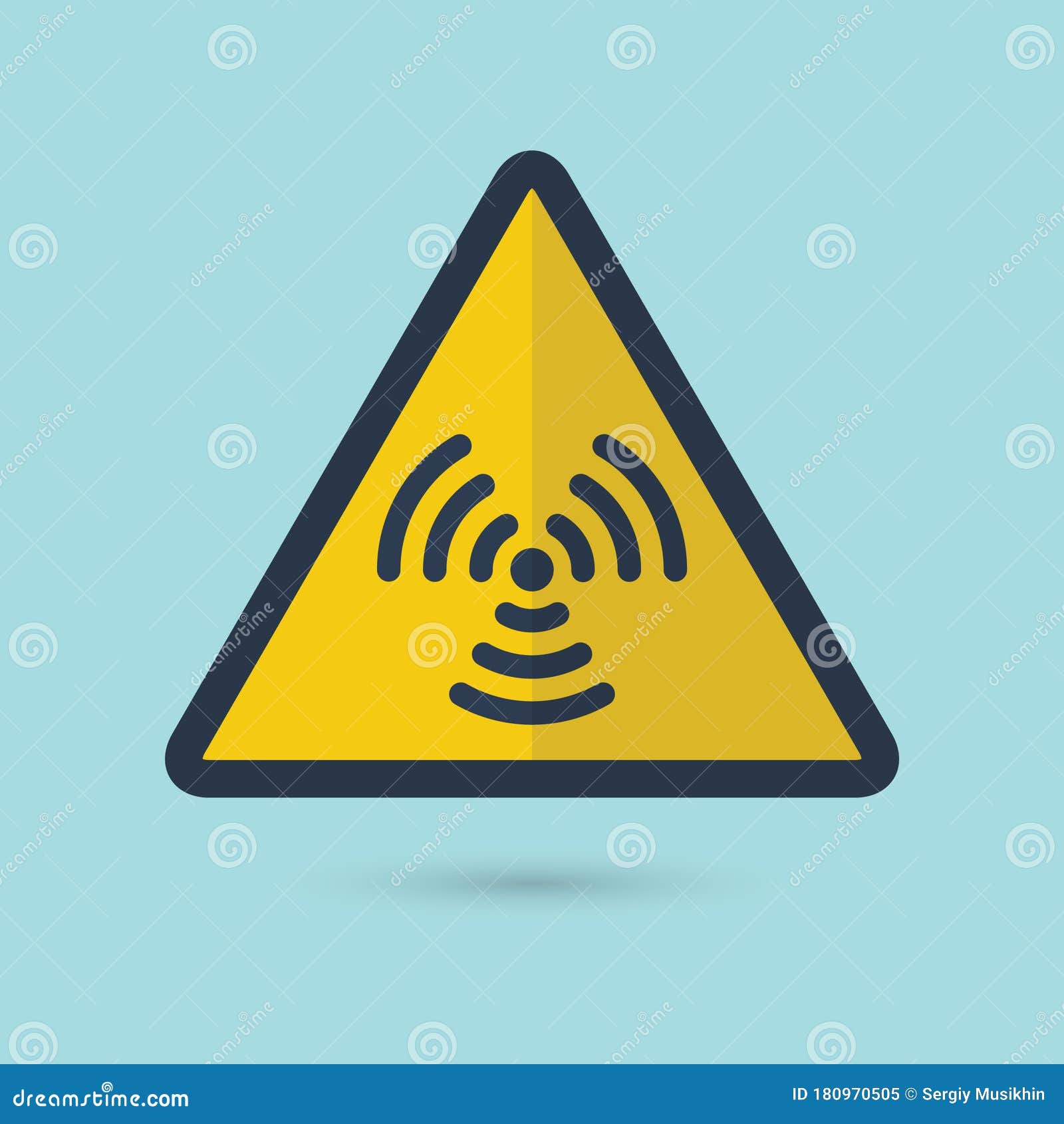 Stylized Vector Linear Wave Propagation. Radiation Warning Sign Idea ...