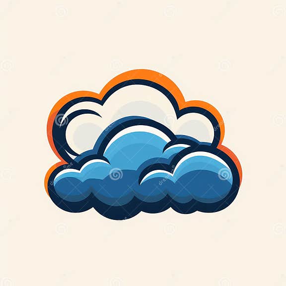 Stylized Vector Logo of a Cloud Design for Digital Graphics Stock ...