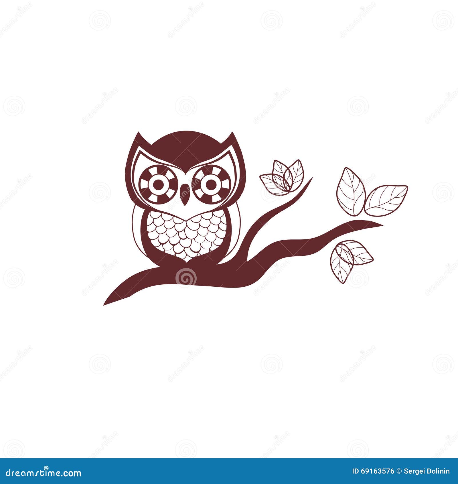 Stylized Vector Owl, Line Logo in the Form of an Owl Stock Vector ...