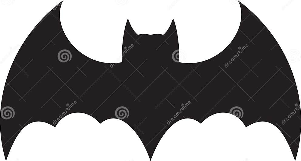 Stylized Vector Silhouette of a Bat with Fully Spread Wings, Creating a ...
