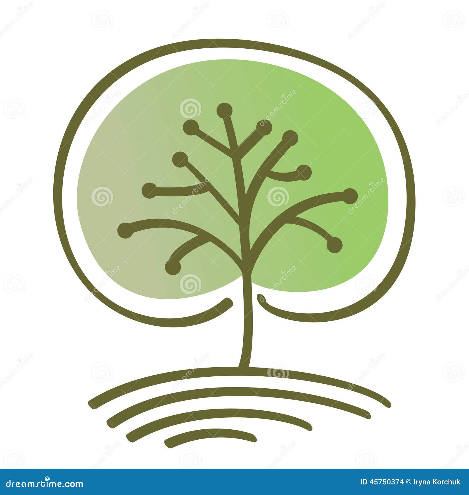 Stylized vector tree stock vector. Illustration of tree - 45750374