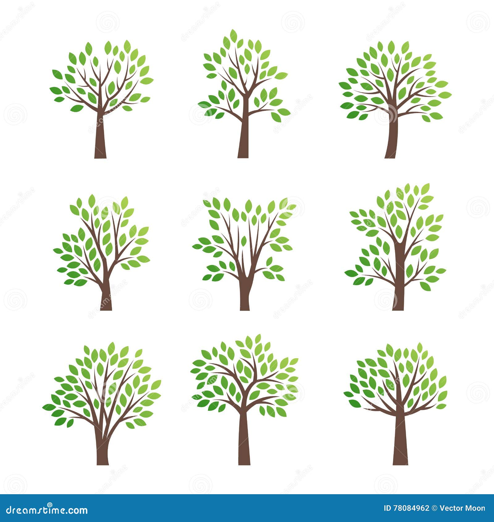 Stylized Vector Tree Logo Icon Stock Vector - Illustration of color ...