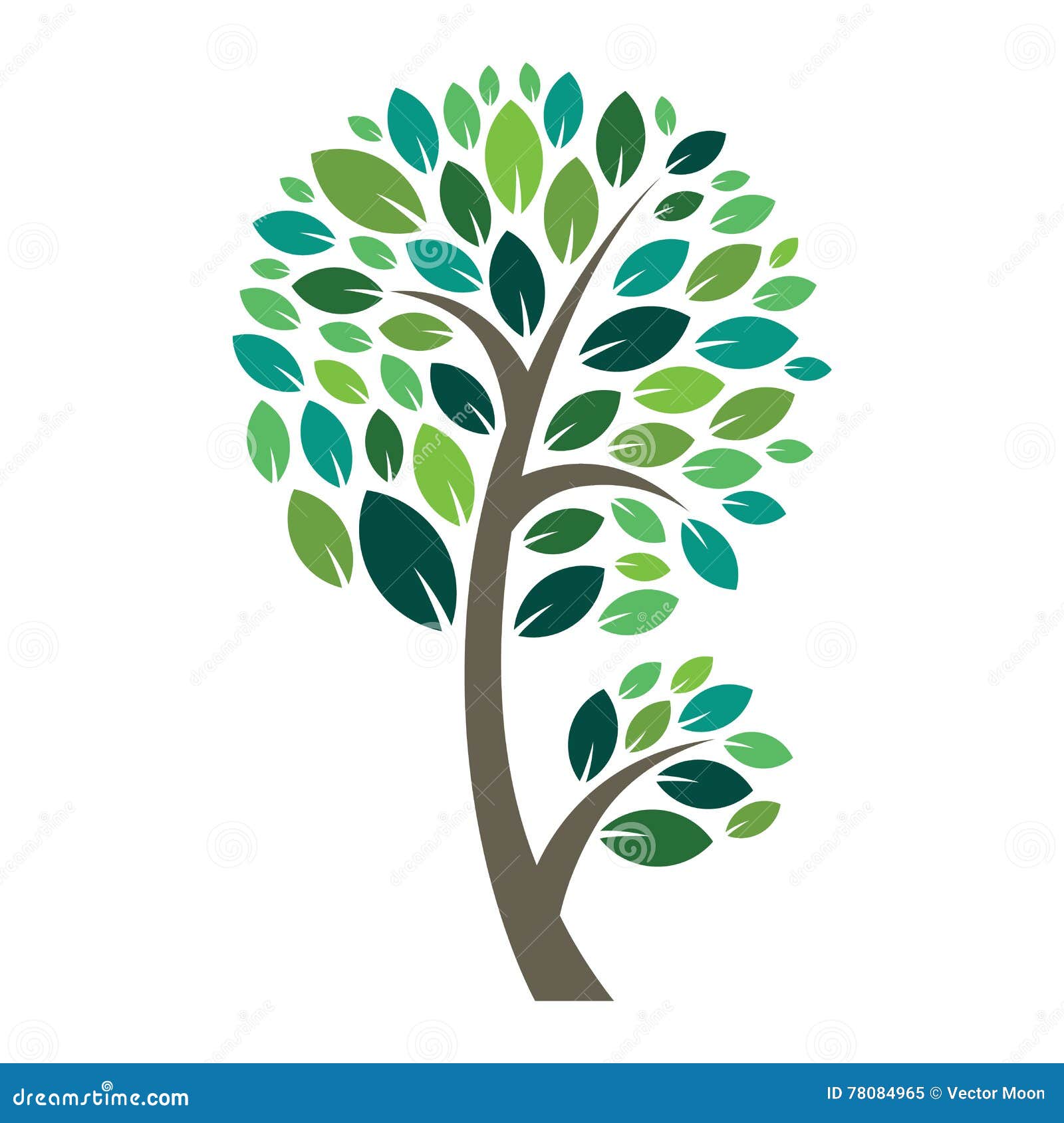 Stylized Vector Tree Logo Icon Stock Vector - Illustration of spring ...