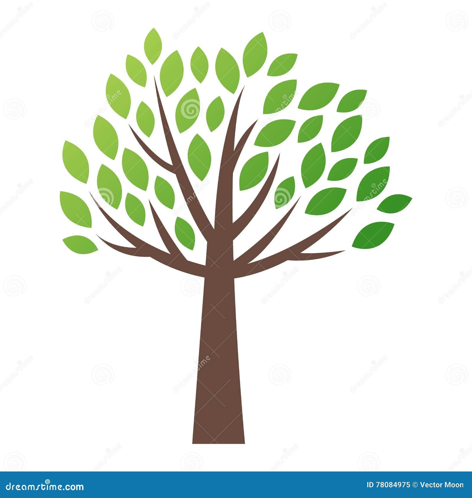 Stylized Vector Tree Logo Icon Stock Vector - Illustration of isolated ...